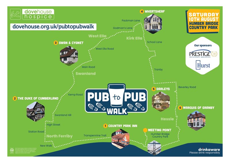 Pub to Pub Walk 2024 - Sponsors Page - Dove House Hospice